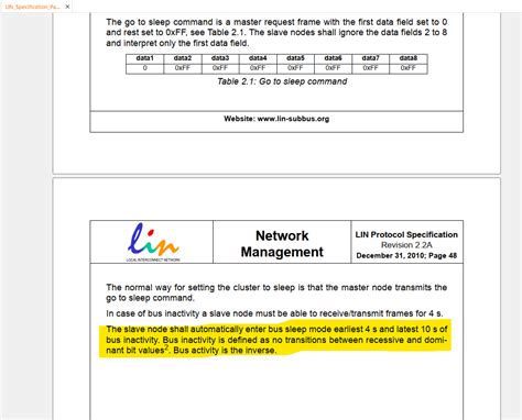 how to determin if lin command from master is off by using s12zvm lin