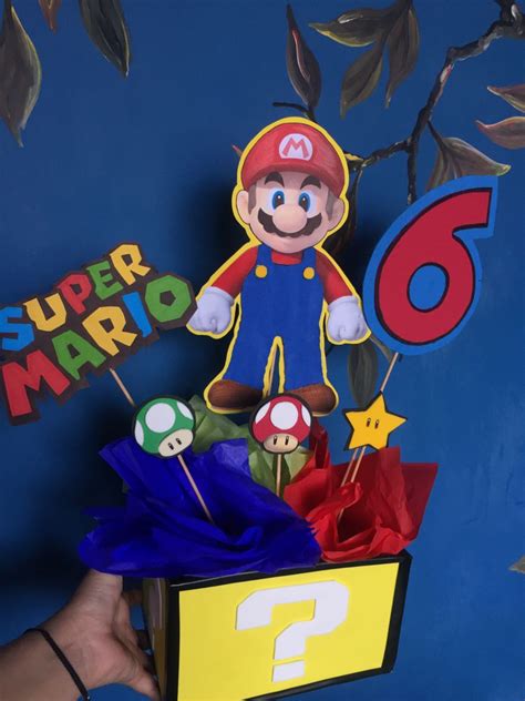 Centro De Mesa Fiesta De Mario Bros Decoracion De Mario Bros