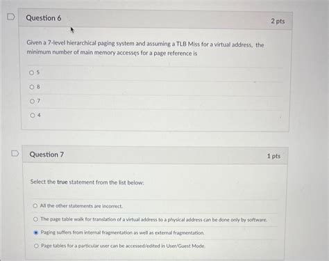 Solved Given A 7 Level Hierarchical Paging System And