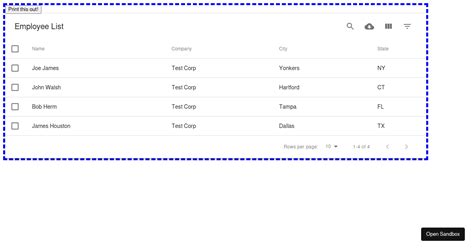 Mui Datatablereact To Print Z71c8 Codesandbox