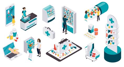 Isometric Automated Machines Set Royalty Free Vector Image