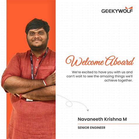 We Are Delighted To Welcome M Navaneeth Krishna To The Geekywolf Team Navaneeths Expertise In