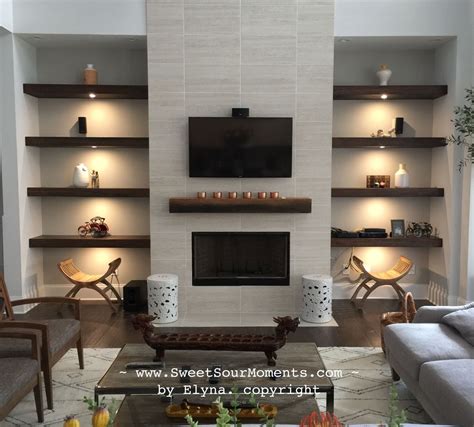 Diy Floating Shelves Sweetsourmoments Built In Shelves Living Room Fireplace Built Ins