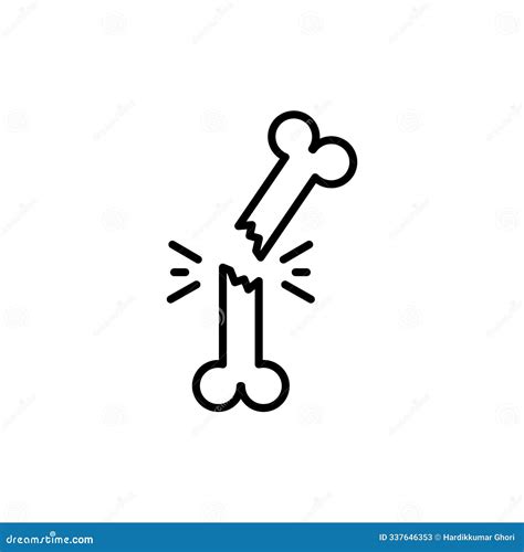 Bone Broken Icon Set Fracture Indicator Vector Symbol In A Black