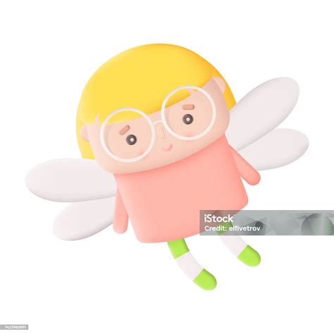 흰색 배경에 귀여운 작은 요정 3d 아이콘 벡터 일러스트 레이 션 0명에 대한 스톡 벡터 아트 및 기타 이미지 0명 3차원 형태 가공의 인물 Istock