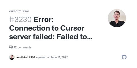 Error Connection To Cursor Server Failed Failed To Connect To Cursor