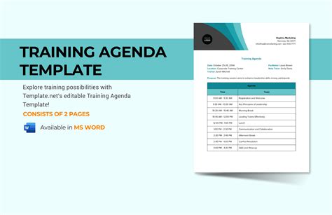 Editable Agenda Template
