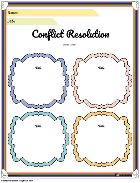 Conflict Resolution Worksheets Free From Storyboard That