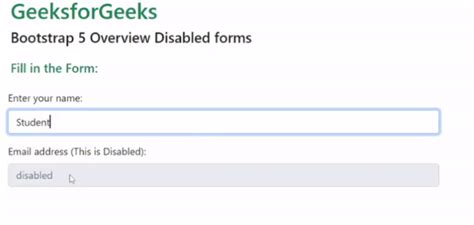 Bootstrap Overview Disabled Forms GeeksforGeeks
