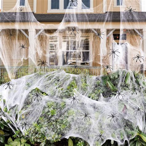 130sqm Halloween Spider Webs Decorations With 150 Extra Fake Spiders
