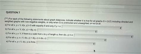 Solved For Each Of The Following Statements About Graph Chegg