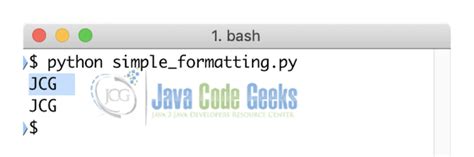 Python Formatting Strings Example Java Code Geeks