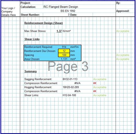 T Shaped RCC Beam Design Excel Sheet CivilWeb Spreadsheets