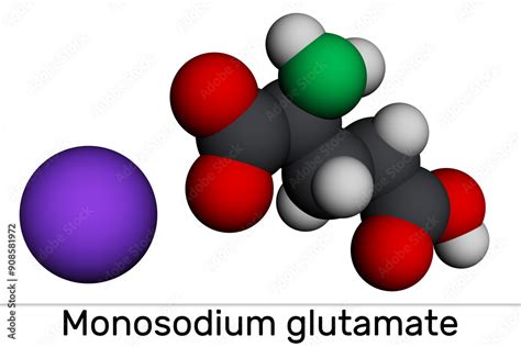 Monosodium Glutamate Msg Sodium Glutamate Molecule It Is Flavor Enhancer E621 Molecular