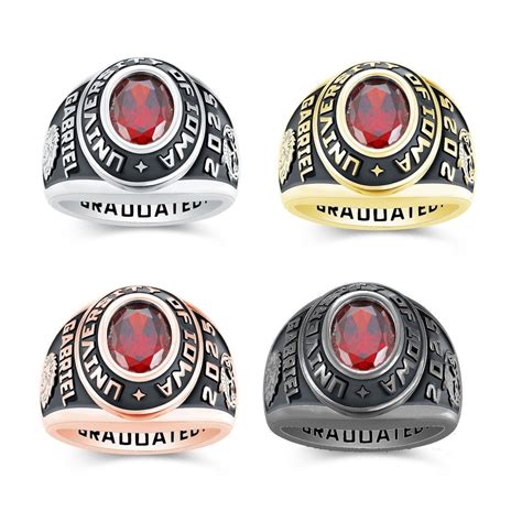 Customizable Class Rings For Men High School College Ring 925 Sterling