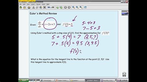 Bc Calculus Eulers Method Youtube
