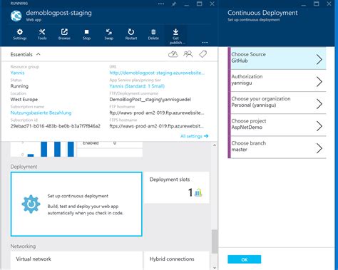 Continuous Deployment On Azure App Services Staging Environment