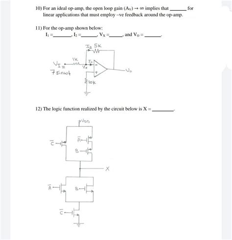 Solved For For An Ideal Op The Open Loop Gain Av Chegg