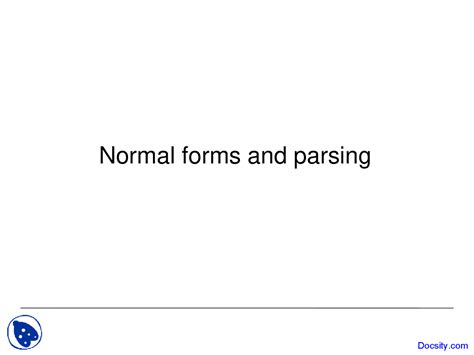 normal forms two automata and complexity theory lecture slides