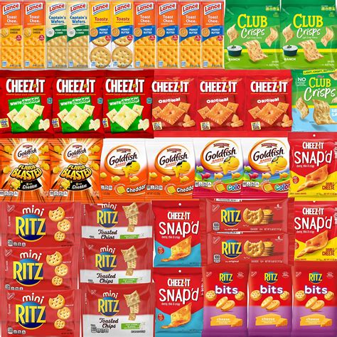 Snack Crackers Variety Pack 40 Count Delicious Assorted Snacks For