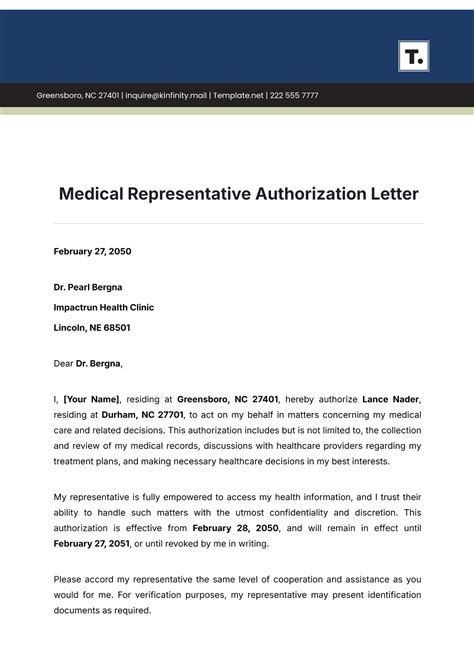 Authorization Letter For Representative Free Direct Deposit