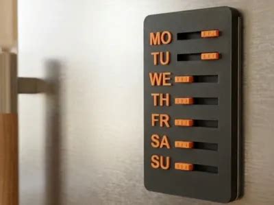 Print‑in‑place Daily Reminder Tracker 7‑day Slider Free 3d Print Model Makerworld
