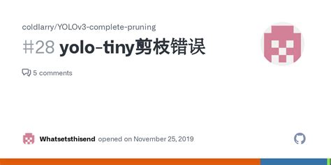 yolo tiny剪枝错误 · issue 28 · coldlarry yolov3 complete pruning · github