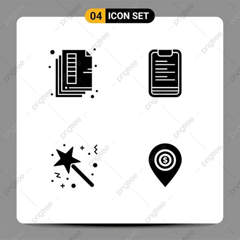 4 Creative Icons Modern Signs And Symbols Of Document Icons Clipboard Money Png And Vector