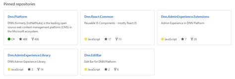 update pinned repos on the dnnsoftware github page · issue 2233 · dnnsoftware dnn platform · github