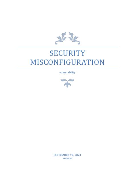 Security Misconfiguration Pdf