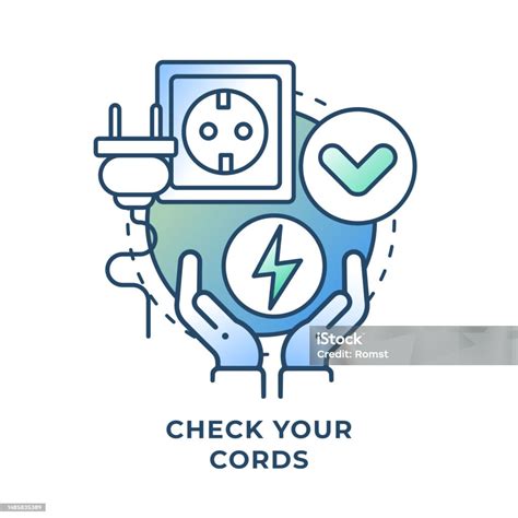 코드 청록색 컨셉 아이콘을 확인하십시오 전기 플러그 가정에서의 에너지 효율 추상적인 아이디어 라인 그림 격리된 외곽선 그리기 0명에 대한 스톡 벡터 아트 및 기타 이미지