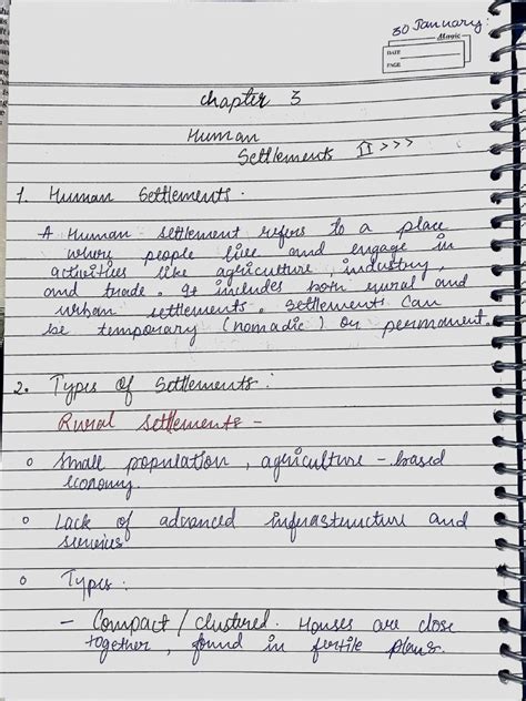 Class 12 Geography Human Settlements Notes Pdf