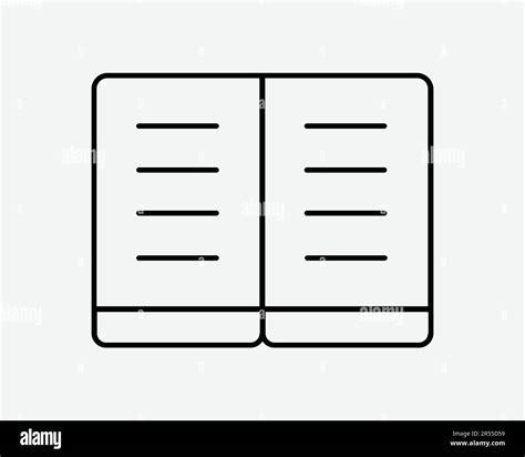 Open Book Flat Line Icon School Education Library Textbook Paper Novel Magazine Sign Symbol