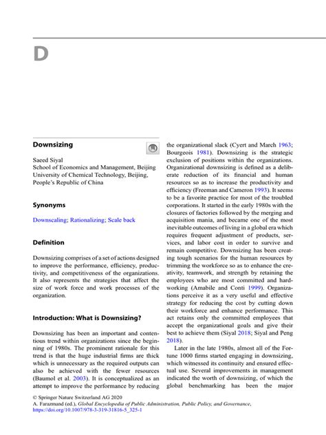 siyal2020 referenceworkentry downsizing pdf