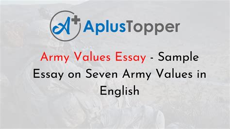 Army Values Essay Sample Essay On Seven Army Values In English CBSE Library