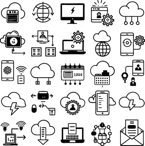 Cloud Computing Icons Set On White 49016300 Vector Art At Vecteezy