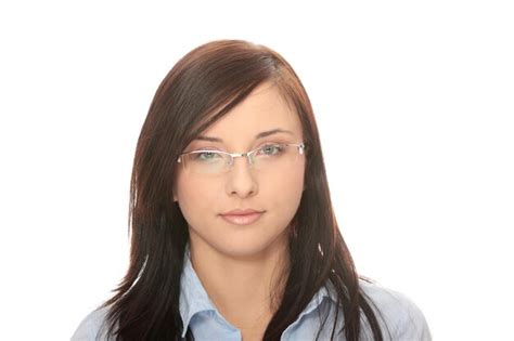 Premium Photo Portrait Of Businesswoman Wearing Eyeglasses Against