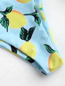 Lemon Print High Cut Bikini Set In Light Blue Zaful 2026