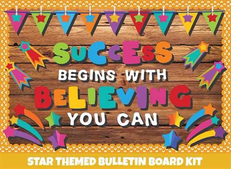 A Bulletin Board With The Words Success Begins With Believing You Can