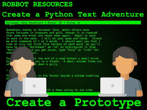 create a python text adventure part 3 create a prototype teaching