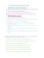Understanding Tcp Ip And Osi Models Functions Equipment Course Hero