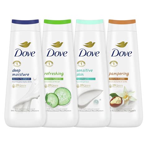 Dove Body Wash Deep Moisture Sensitive Skin Cucumber And Green Tea