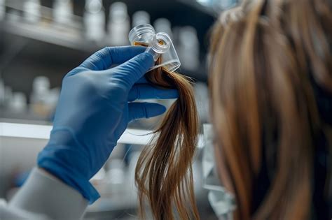 Analyzing Hair Samples In A Laboratory Setting Premium Ai Generated Image