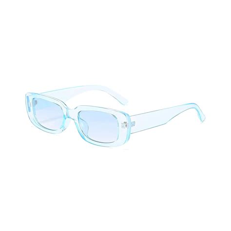 4flaunt Rectro Series Retro Rectangular Sunglasses Crystal Blue