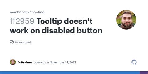 Tooltip Doesnt Work On Disabled Button · Issue 2959 · Mantinedevmantine · Github