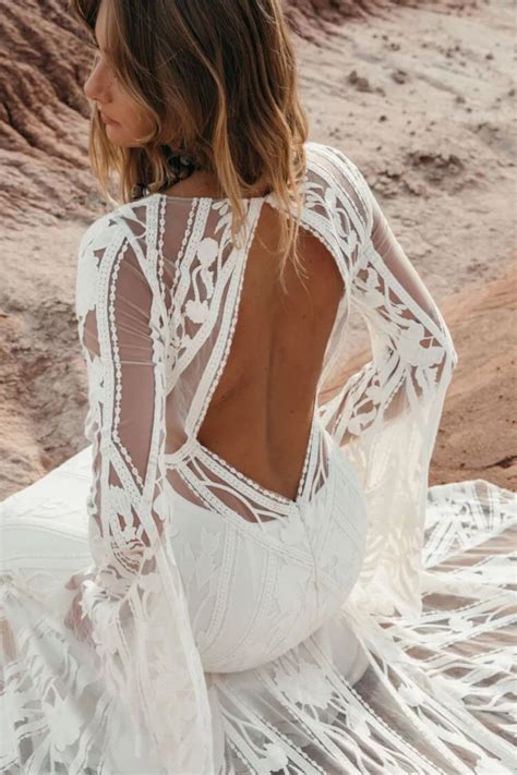 Open Back Boho Wedding Dress 60 Photos
