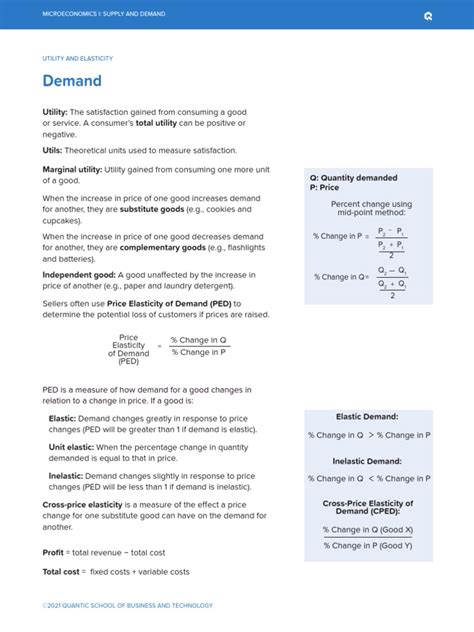 Utility And Elasticity Summary Pdf Price Elasticity Of Demand Demand