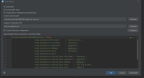 Specifying Db Connection Info For Deployed Application Support Jmix