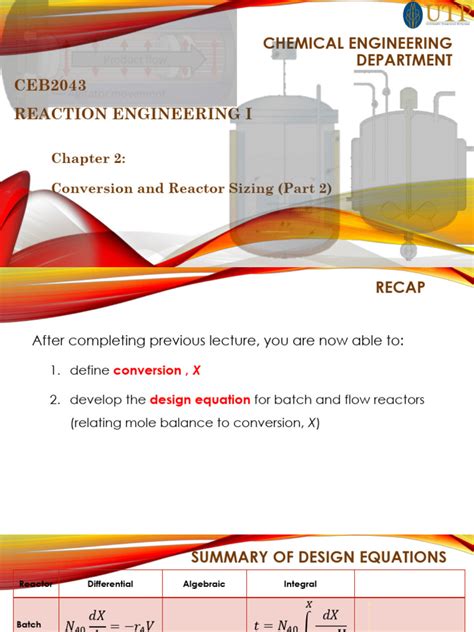 Chapter 2 Conversion Reactor Sizing Part 2 Of 3 Pdf Chemical