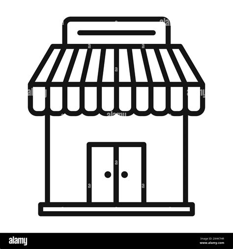 Store Icon Black Line Art Vector In Black And White Outline Set Collection Sign Stock Vector